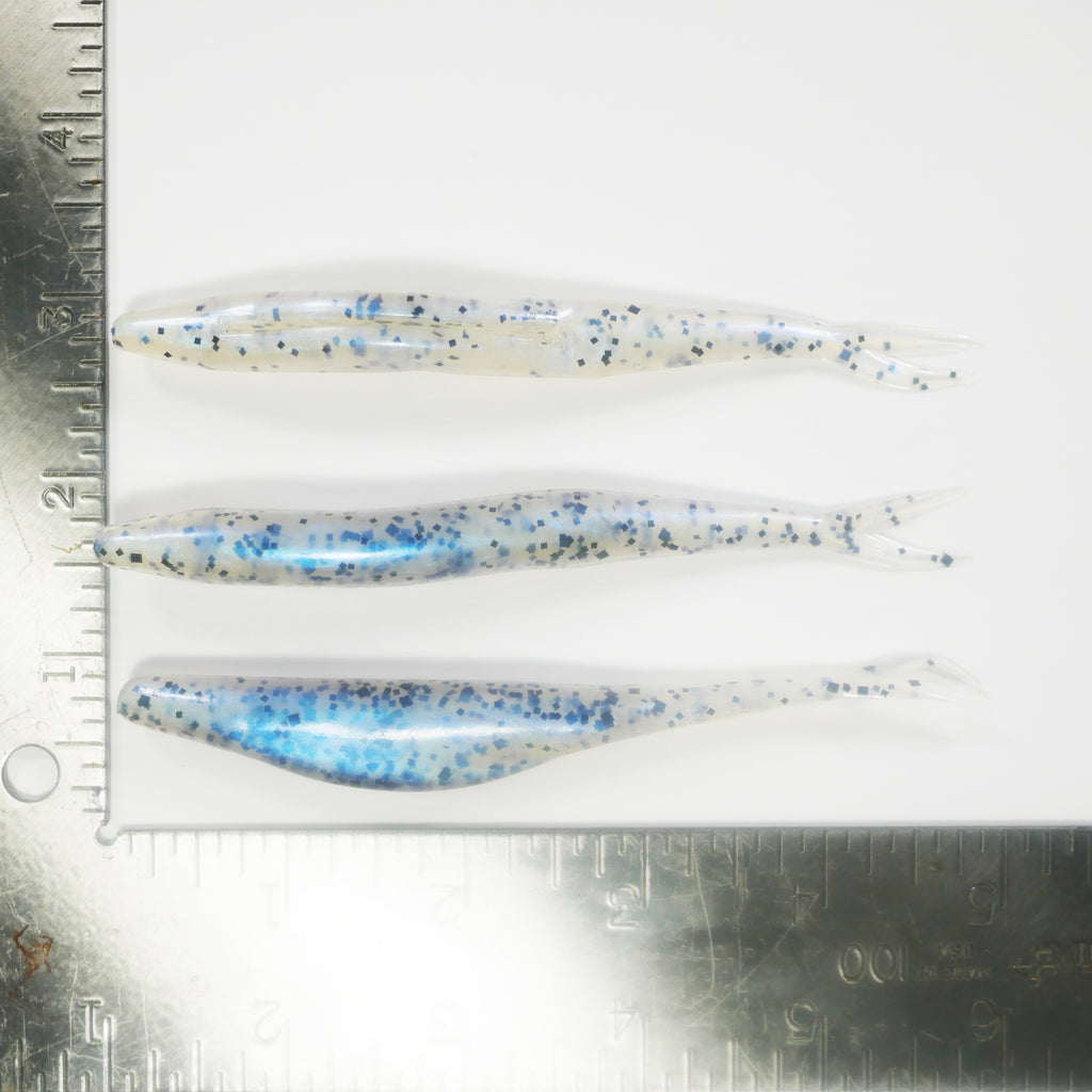 5" Fluke Soft Plastic - CLEAR BLUE FLAKE - 20 pack - FREE SHIPPING ...