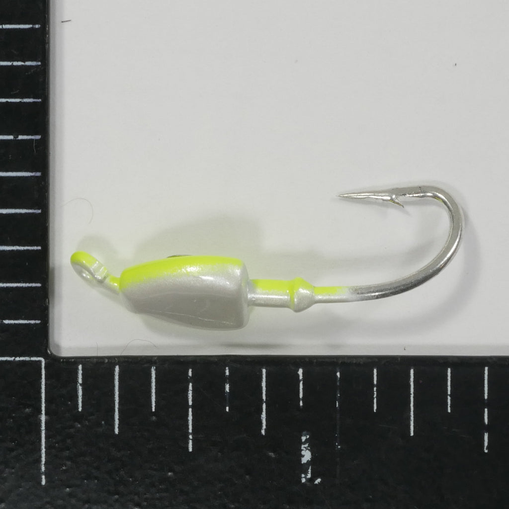 (CHARTREUSE) BONEFISH JIGHEAD (STRAIGHT) - 1/8 oz - 3, 5, or 10 pack ...
