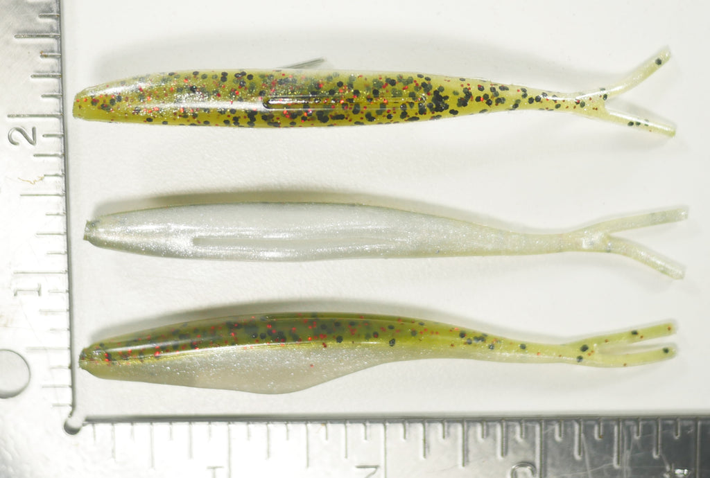 4" Fluke Soft Plastic - PEARL/WATERMELON BACK - 20 or 40 pack - FREE S ...