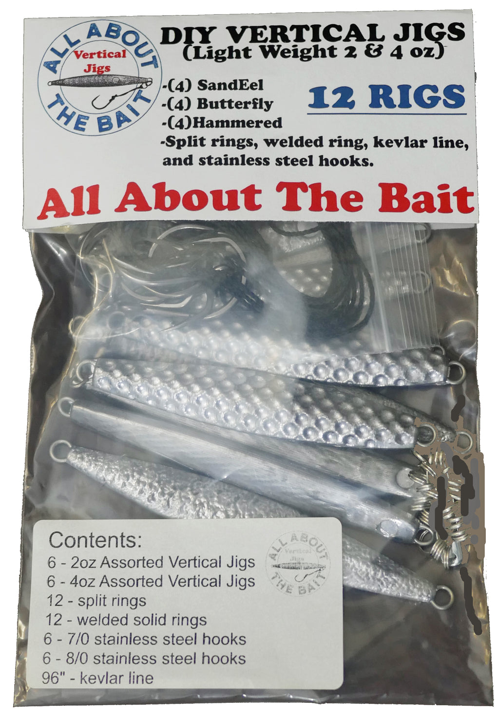DIY Bare Vertical Jigs (qty 12) - Light Weight - 3 Styles - 2 & 4 oz ...